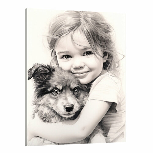 Интерьерная картина 50х70 "Портрет милой девочки"