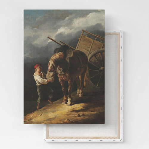 Картина на холсте, репродукция / Boy Giving Oats / Теодор Жерико / Размер 80 x 106 см