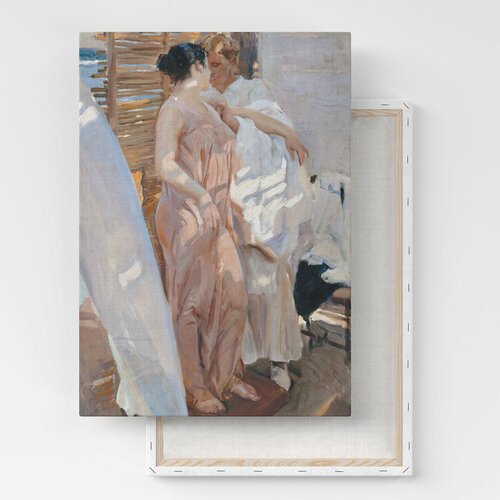 Картина на холсте, репродукция / Хоакин Соролья - The Pink Robe / Размер 30 x 40 см