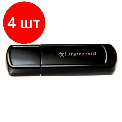 Комплект 4 штук, Флеш-память Transcend JetFlash 350, 32Gb, USB 2.0, чер, TS32GJF350