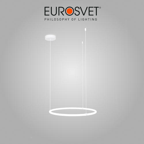 Люстра / Подвесной светодиодный светильник с пультом управления Eurosvet Float 90284/1, 3300 / 4200 / 6500 К, белый, диаметр 60 см