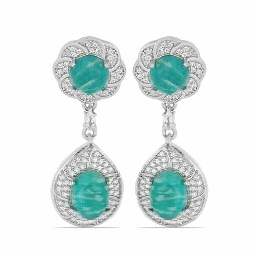 Серьги  Ювелирия, серебро, 925 проба, амазонит, зеленый, бирюзовый