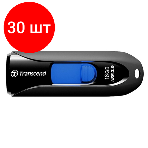 Комплект 30 штук, Флеш-память Transcend JetFlash 790, 16Gb, USB 3.1 G1, ч/син, TS16GJF790K