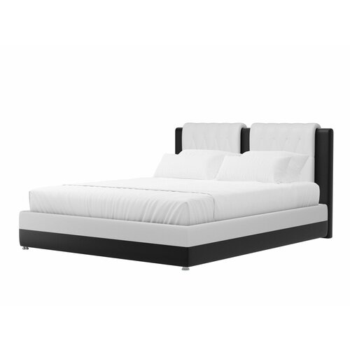 Интерьерная кровать Камилла, Экокожа белая и черная