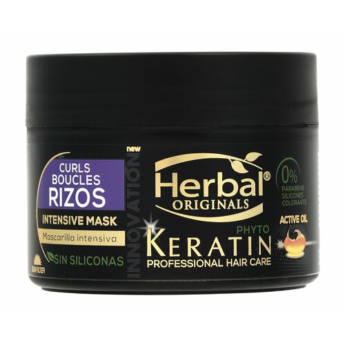 HERBAL Маска для волос интенсивная фито-кератин восстановление и питание вьющихся волос, 300 мл