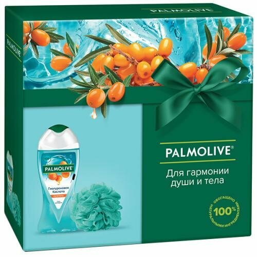 Palmolive Набор подарочный Palmolive, гель для душа Гиалуроновая кислота, 250 мл + мочалка
