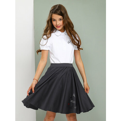 Школьная юбка Noble People, размер 128, серый