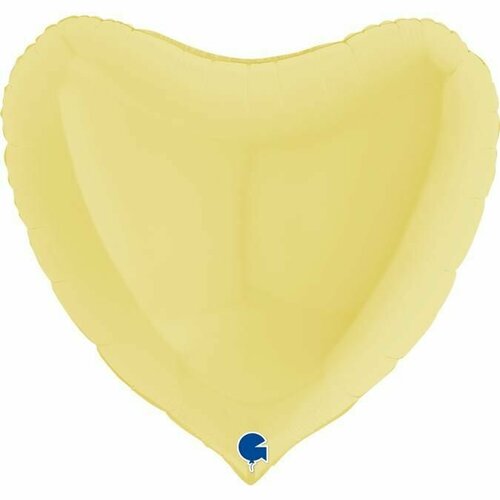 Воздушный шар, Весёлая затея, Большое Сердце Matte Yellow пастель