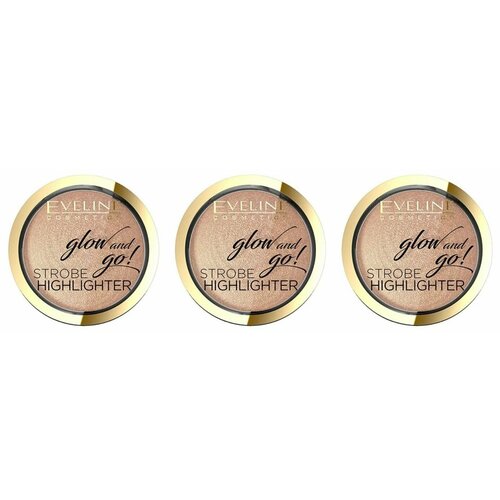 Eveline Cosmetics Запеченный хайлайтер для лица Glow And Go, тон 02 Gentle Gold, 8,5 г, 3 шт