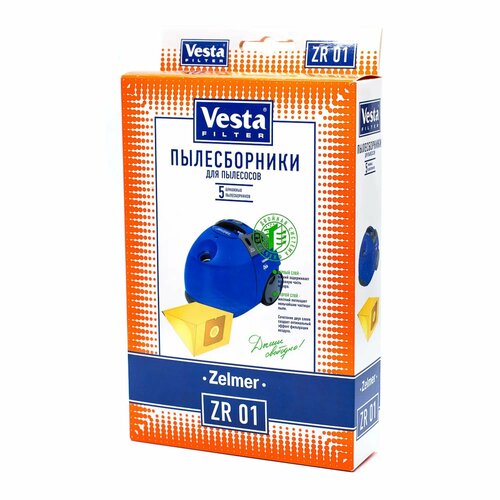 Мешки бумажные для пылесоса Vesta Filter ZR01, 5 л, 5 шт