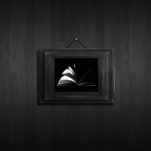 Постер "Книга на черном фоне" от Cool Eshe из коллекции "Креатив", А4 (29,7 х 21 см)