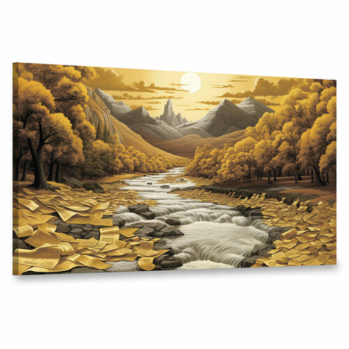 Интерьерная картина 100х60 "денежная река"