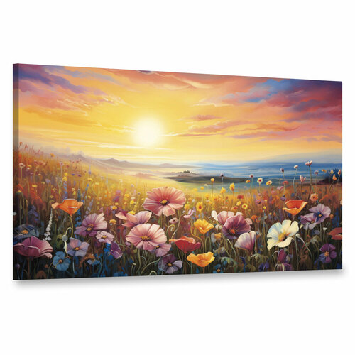 Интерьерная картина 100х60 "Цветочное пробуждение"
