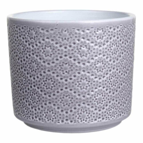 Кашпо керамическое цилиндр серое микс d12 см