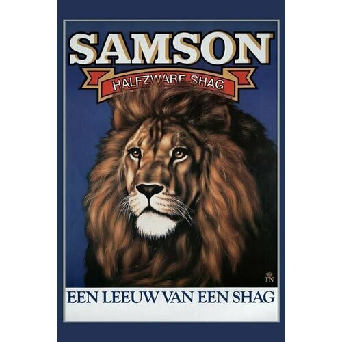 Плакат, постер на бумаге иностранный Samson Halfzware Shag. Een leeuw van een shag. Размер 30 х 42 см