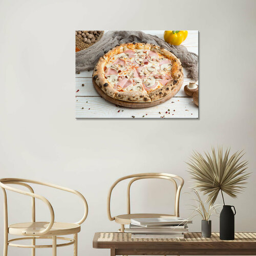 Картина/Картина на холсте для интерьера/Картина на стену/Картина для кухни/ - Пицца с ветчиной 50х70