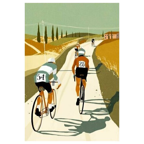 Плакат, постер на холсте Cycling-Велоспорт. Размер 30 х 42 см