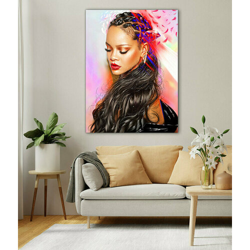 Интерьерная картина на холсте "Портрет Рианна - Rihanna" размер 30x40 см