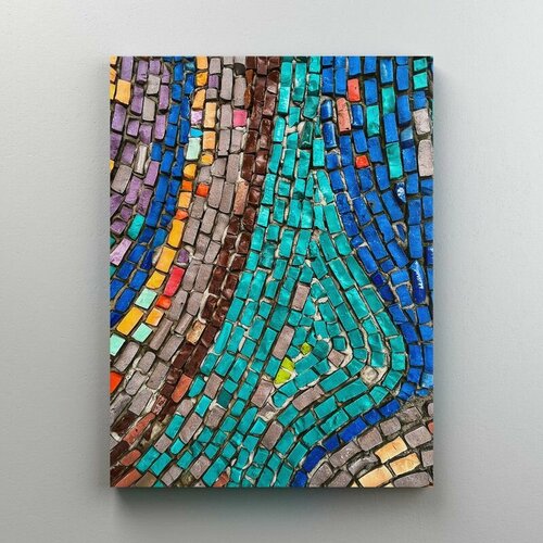 Интерьерная картина на холсте "Абстракция - керамическая мозаика" размер 30x40 см