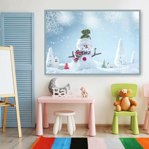Постер Новый Год Зима Снеговик 40х30 см в тубусе ПолиЦентр