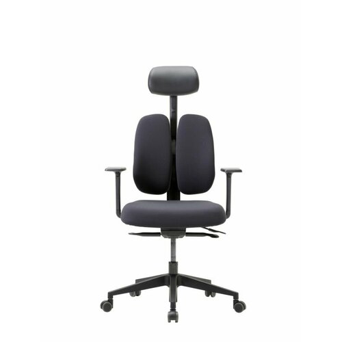 Ортопедическое кресло Duorest Gold D2500G-DAS эргономичная конструкция, сиденье слайдер, двойная спинка черный