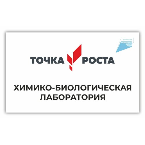 Табличка на кабинет точка роста Химико-Биологическая лаборатория 250х150мм ПВХ 3мм + УФ печать