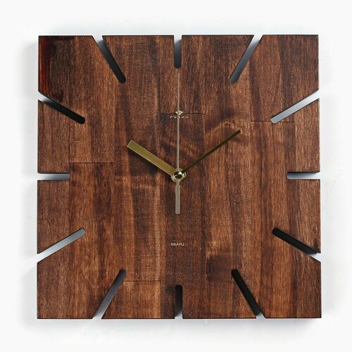 Часы настенные, серия: Интерьер, "Квадрат", плавный ход, 27 х 27 см, натуральное дерево 9767414