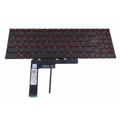 Клавиатура для MSI GF76 Katana 12UE-065RU ноутбука с красной подсветкой