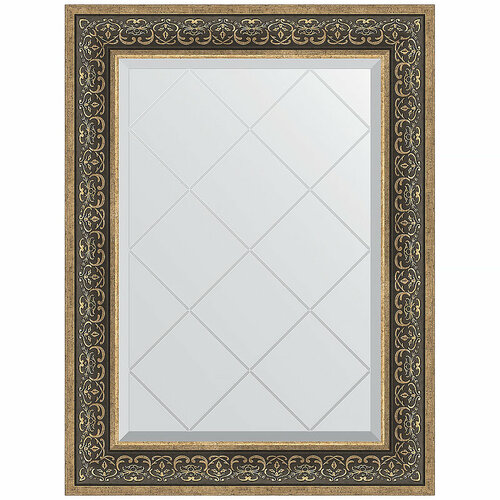 Зеркало Evoform Exclusive-G 91х69 BY 4121 с гравировкой в багетной раме - Вензель серебряный 101 мм