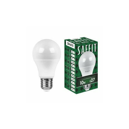 Светодиодная LED лампа Saffit ЛОН А60 E27 10W(800Lm) 4000K 4K матовая 108x60 SBA6010 55005 (упаковка 16 штук)