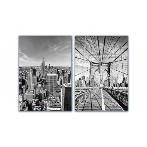 Модульная картина на холсте | Diva Kartina | Город. Пейзаж Нью-Йорка | 112X80 см