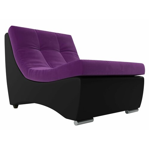 Модуль Монреаль кресло, Микровельвет фиолетовый, Экокожа черная
