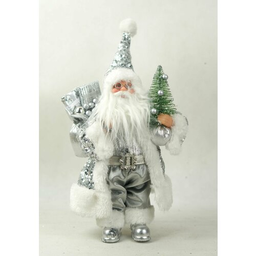 Фигурка декоративная Дед Мороз Зимний чародей цвет. серебро 45 см,