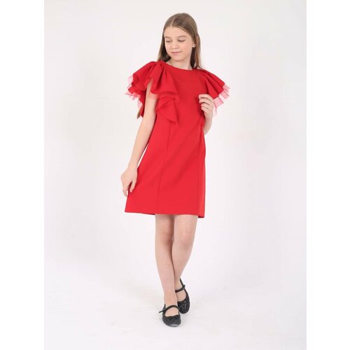Школьное платье, размер 42, красный