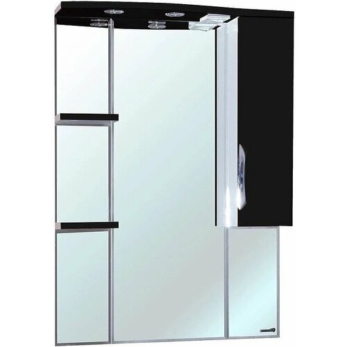 Зеркальный шкаф 75x100 см черный глянец/белый глянец R Bellezza Лагуна 4612112001040
