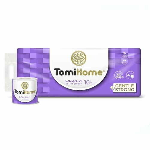 TomiHome Туалетная бумага TomiHome, 36 м, 4 слоя, 10 рулонов