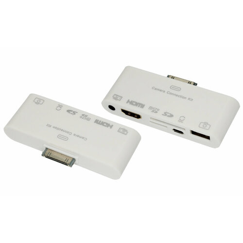 AV адаптер 6 в 1 для iPhone 4/4S на HDMI, USB, microSD, SD, 3.5 мм, microUSB REXANT 1 шт арт. 40-0103
