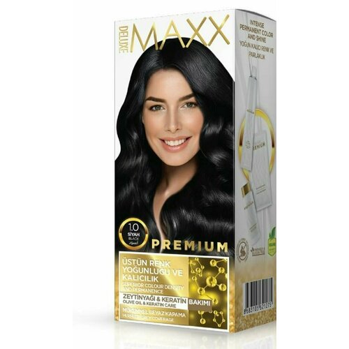 MAXX DELUXE Краска для волос Premium, тон 1 Черный, 110 г