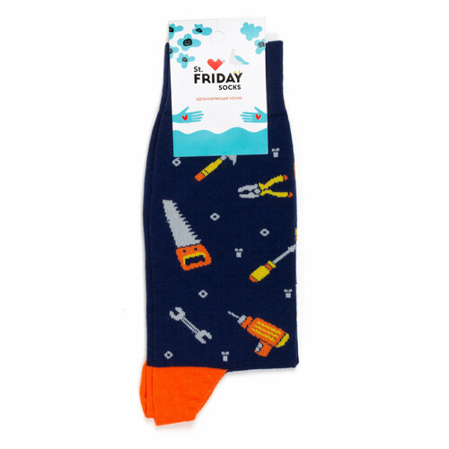 Носки St. Friday Мужские носки с надписями и рисунками St.Friday Socks, размер 38-41, оранжевый