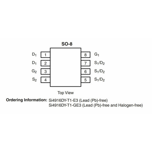 Микросхема SI4916DY N-Channel MOSFET 30V 10A SO-8