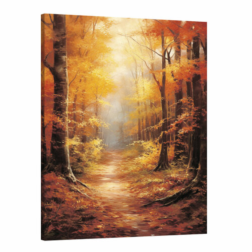 Интерьерная картина 50х70 "Путь через лес"