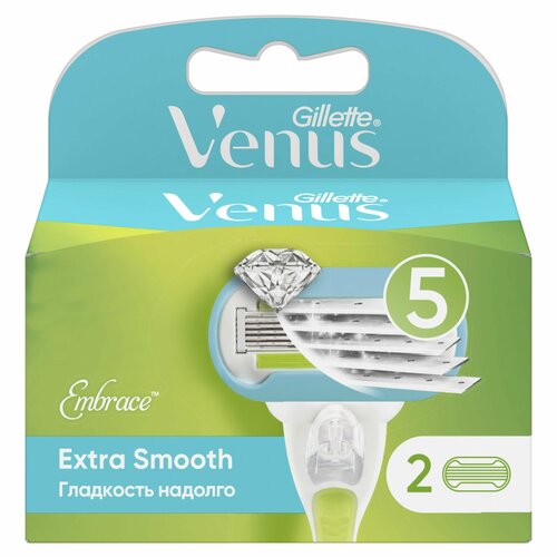 Сменные кассеты Venus Extra Smooth, 5 лезвий, 2 штуки