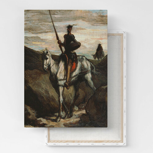 Картина на холсте, репродукция / Оноре Домье - Don Quixote in the Mountains / Размер 60 x 80 см