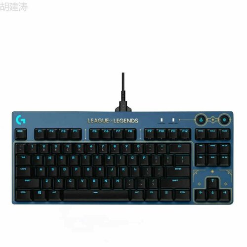 Игровая клавиатура проводная G PRO Hextech League of Legends Limited LIGHTSYNC RGB GX BROWN Switch, синий