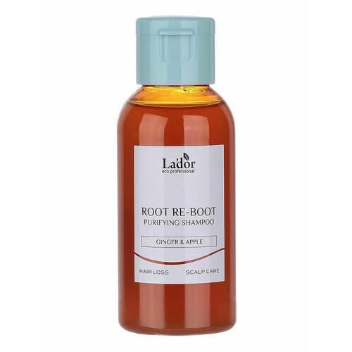 Шампунь для волос для чувствительной и жирной кожи головы, 50 мл, Root Re-Boot Purifying Shampoo (Ginger & Apple), La'dor