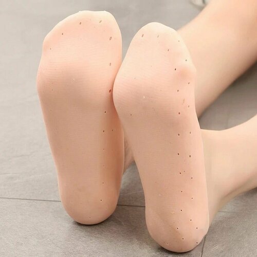Носочки из силикона для спа процедур противоскользящие. косметические носки для педикюра, многоразовые. Гелевые увлажняющие напяточники. Многоразовые силиконовые носки для ног. FixeLand