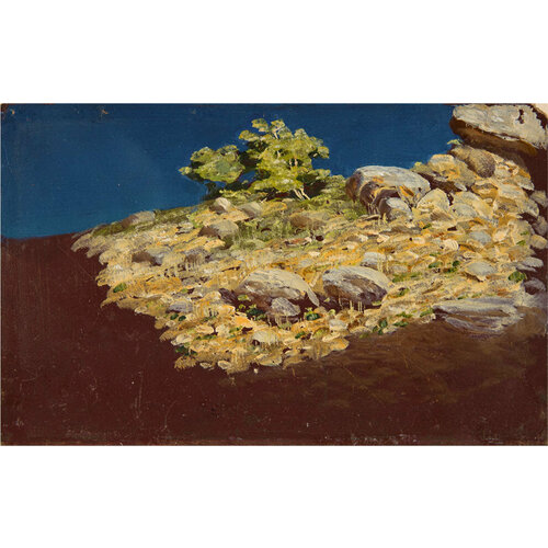 "Горный склон. Крым", Куинджи А. И, картина для интерьера (репродукция) (80х50 см / на подрамнике)