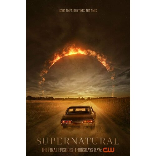 Плакат, постер на бумаге Сверхъестественное (Supernatural, сериал, 2005-2020г). Размер 42 х 60 см