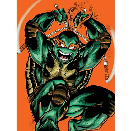 Плакат, постер на бумаге Teenage Mutant Ninja Turtles /Черепашки ниндзя: Микеланджело/искусство/арт/абстракция/творчество. Размер 21 х 30 см