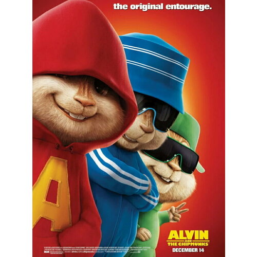 Плакат, постер на холсте Alvin and the Chipmunks/Элвин и бурундуки/комиксы/мультфильмы. Размер 60 х 84 см